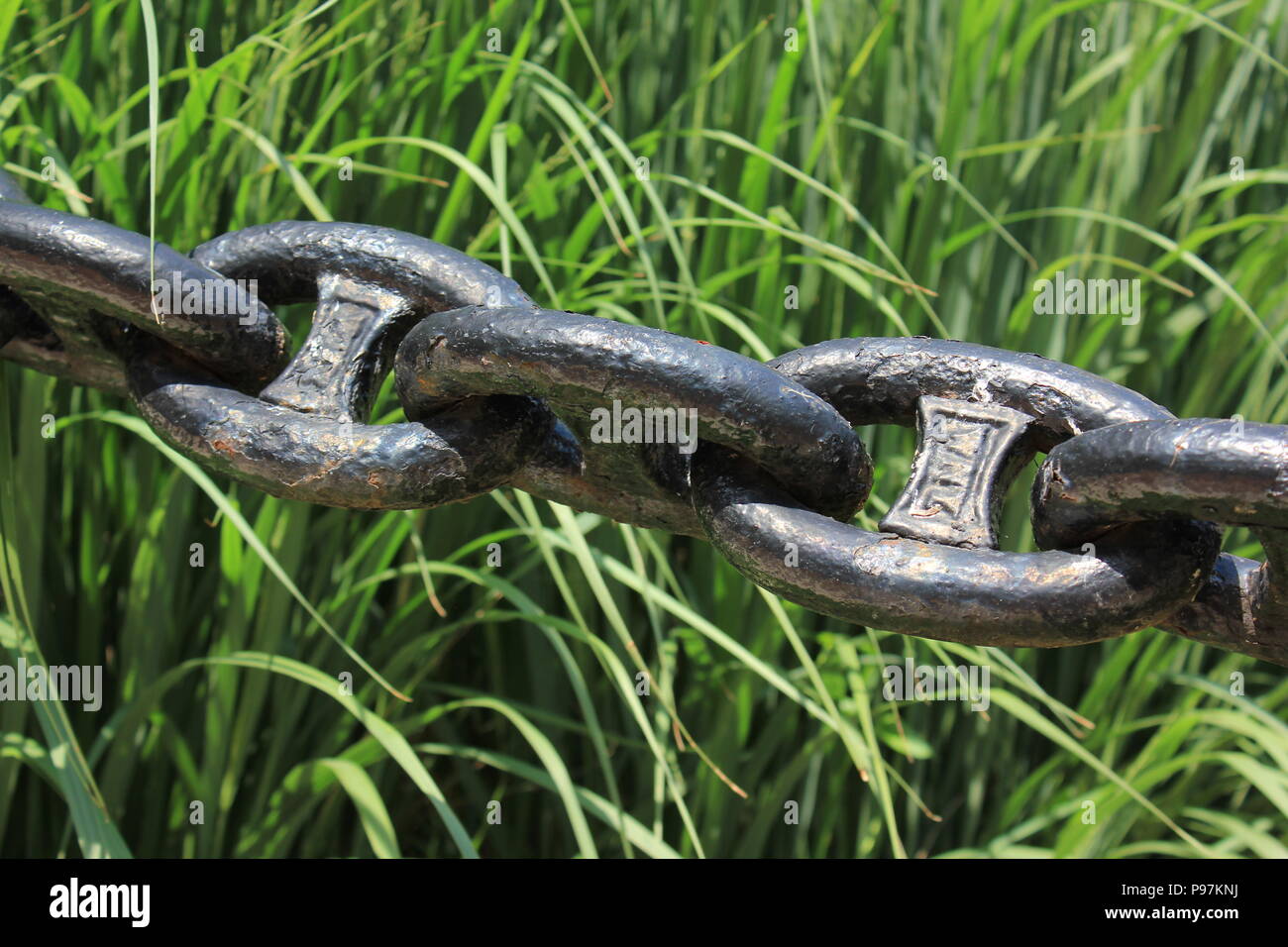 Chain link border at the Soldiers and Sailors Monument in Monument ...