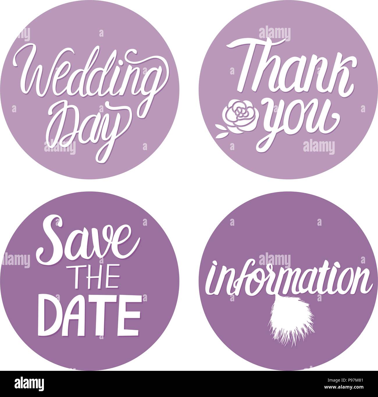 Set Vector white inscription lettering calligraphy on trend color ...