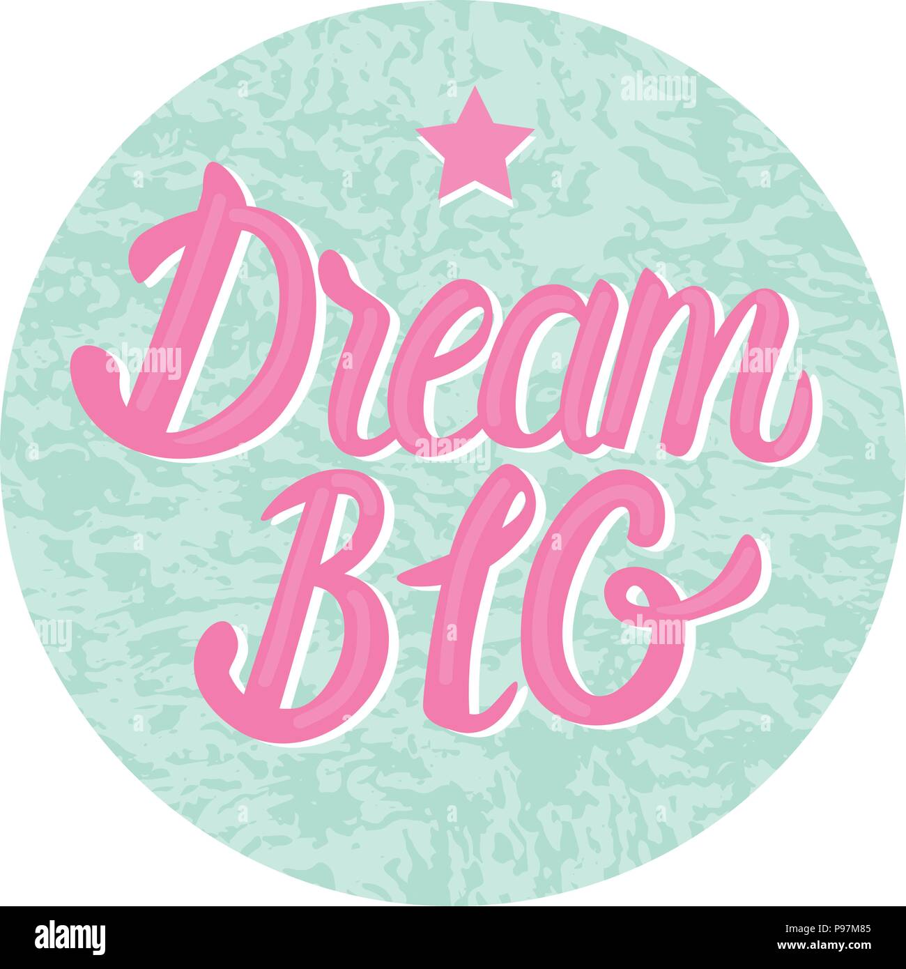 Vector Dream BIG card. Cute mandala pattern on circle shape background ...