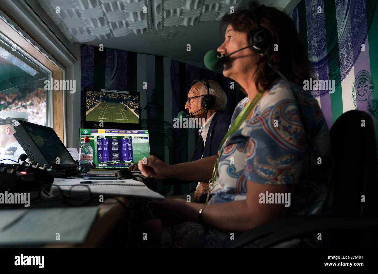 Barry Davies in the commentary box during his last ever BBC Wimbledon ...