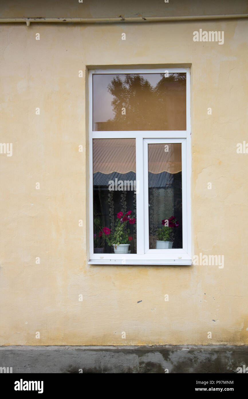 Photo of old single window on old wall Stock Photo - Alamy