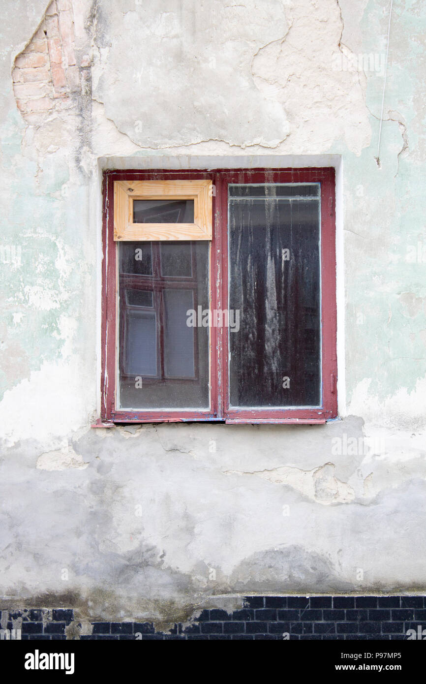 Photo of old single window on old wall Stock Photo - Alamy
