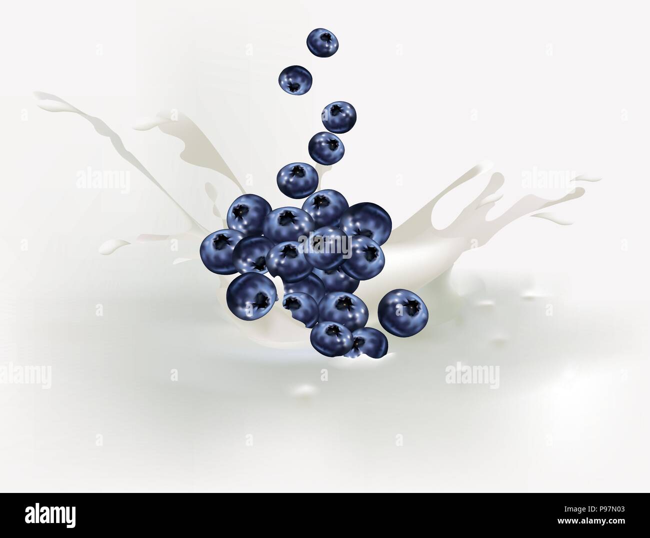 Yogurt blueberry Stock Vector Images - Alamy