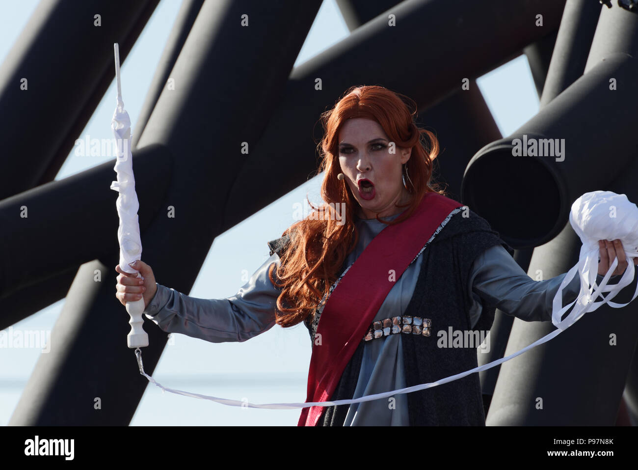 St. Petersburg, Russia - July 15, 2018: Julia Gertseva as Lady Macbeth ...