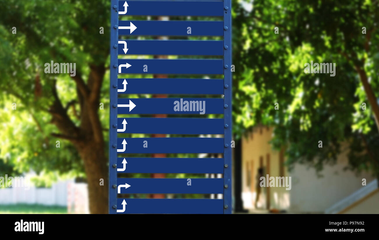 College or school direction sign with blank spaces for text Stock Photo ...