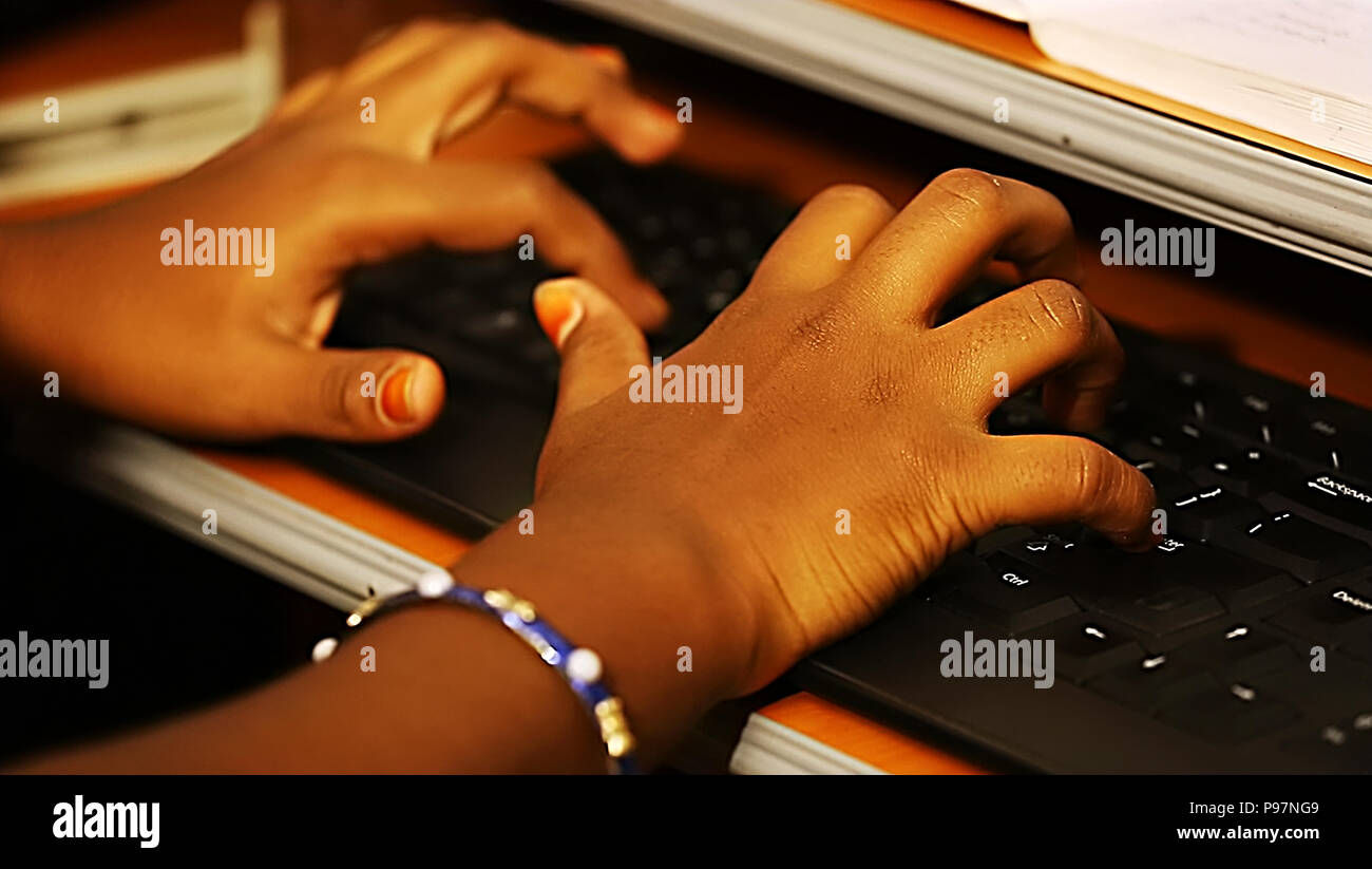 Businesswoman close up hands typing hi-res stock photography and images ...
