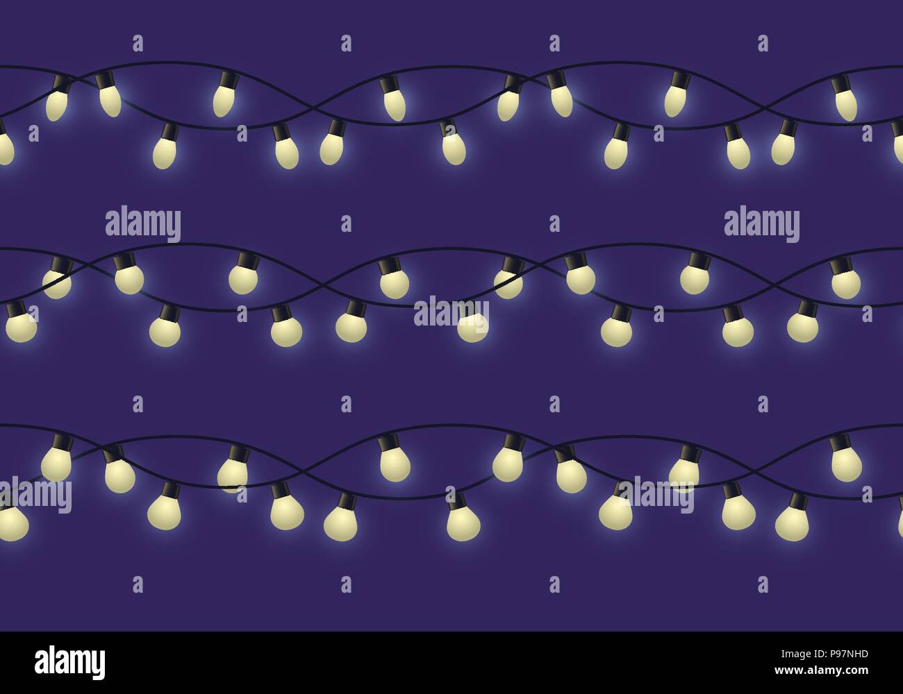 Garland with different bulbs with glow, different decorative light ...