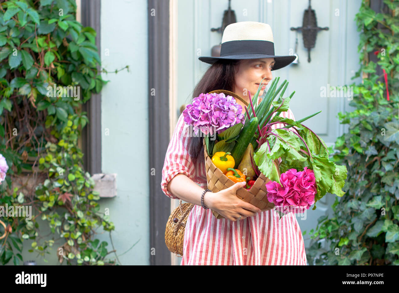 Woman vegetable patch spring happy hi-res stock photography and images ...