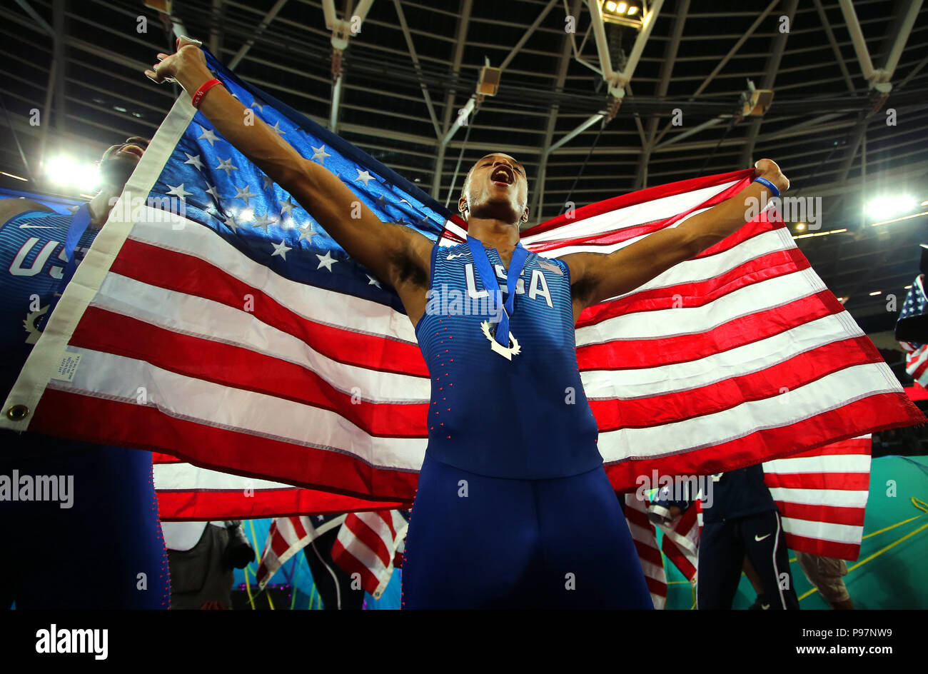 Team USA celebrate winning the Athletics World Cup during day two of ...