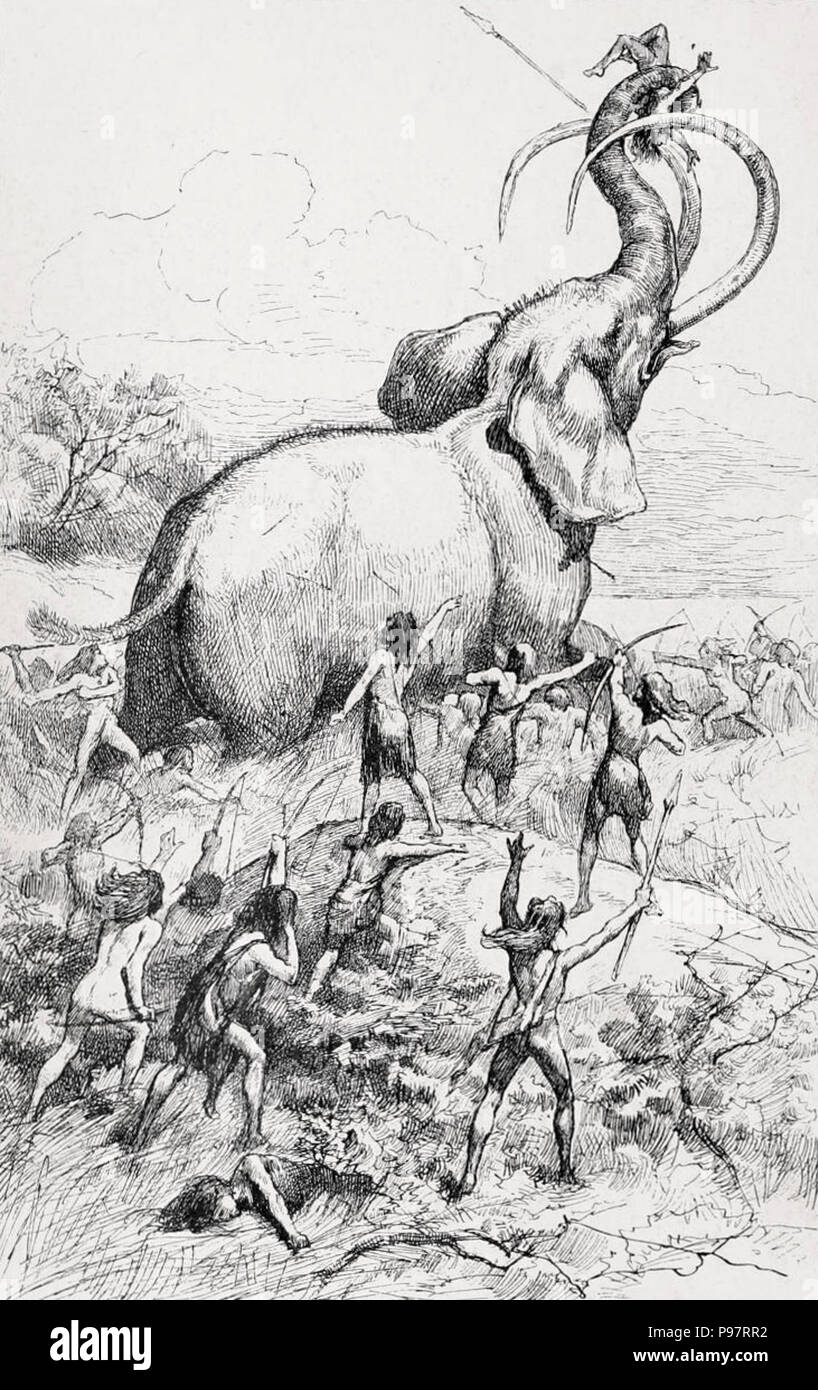 A Mammoth Hunt Stock Photo - Alamy