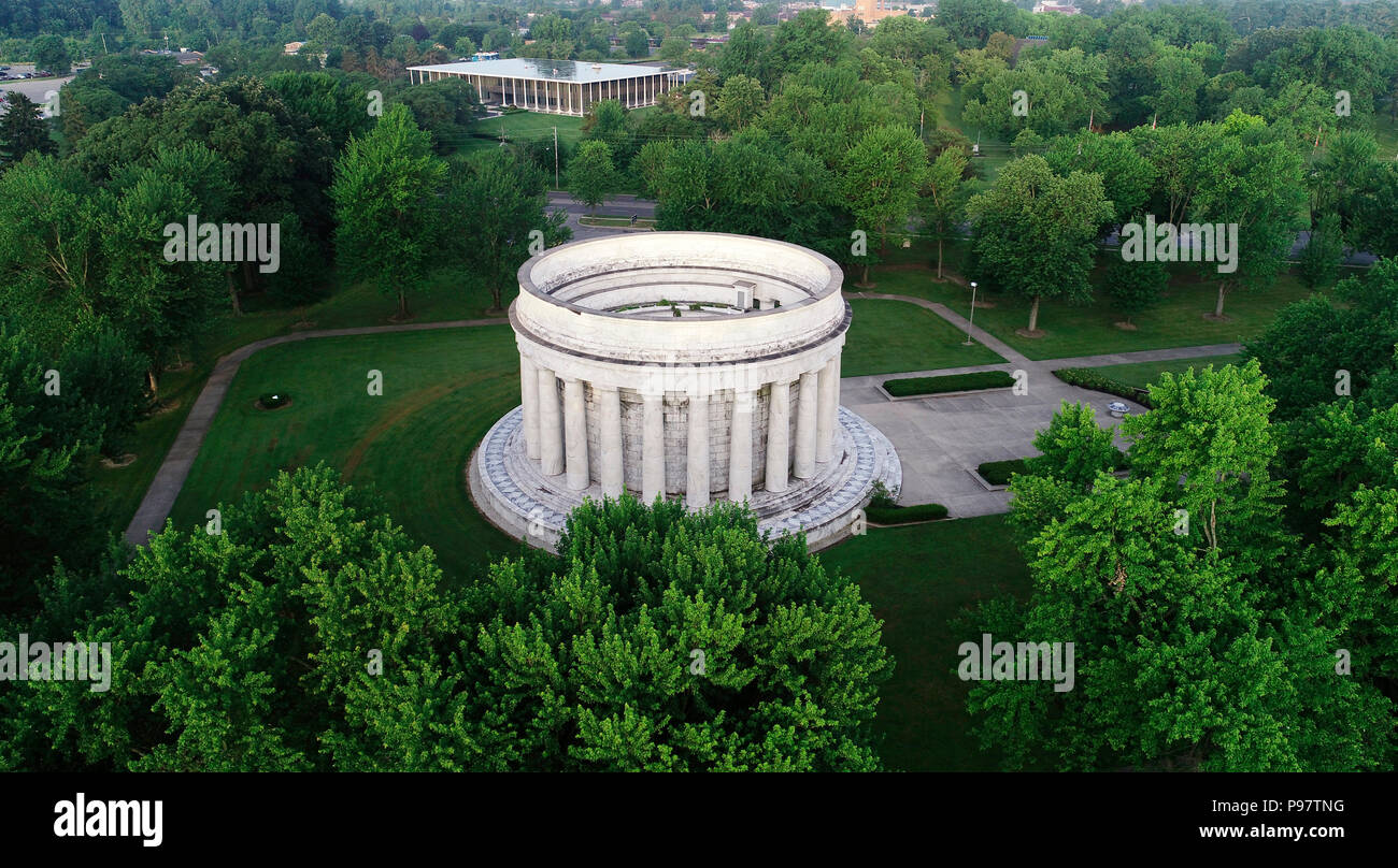 Aerial view of President Warren G Harding Memorial and Tomb, where he ...