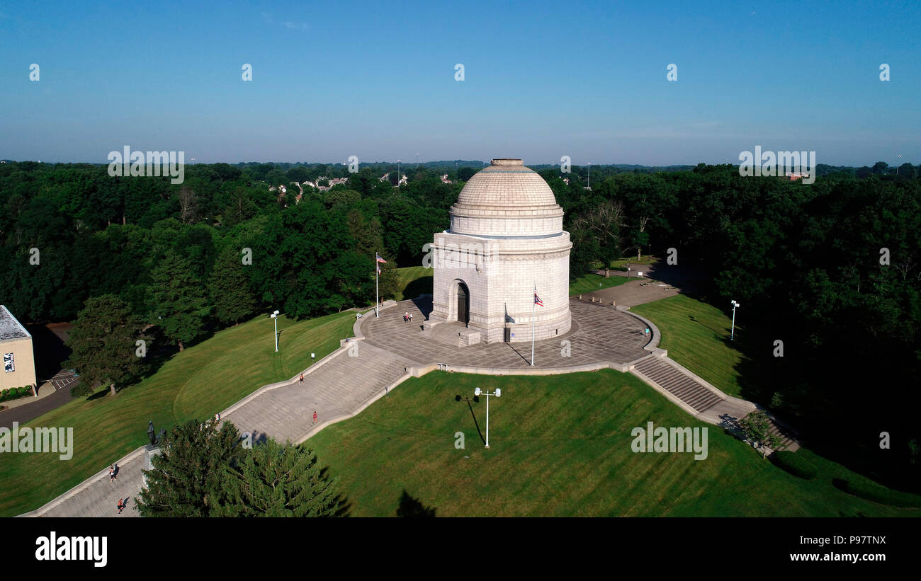 Aerial view of President William McKinley Memorial and Monument in ...