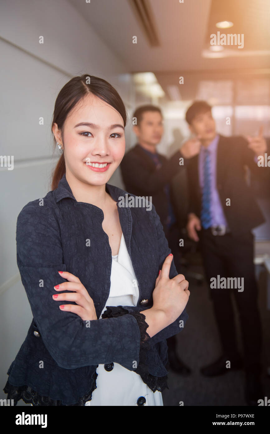 Smart businesswomen standing. Asian secretary in the office Stock Photo ...