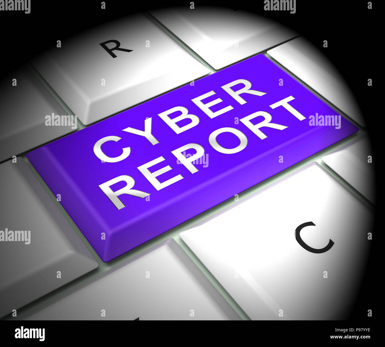 Cyber Report Digital Analytics Results 3d Rendering Shows Cloud ...