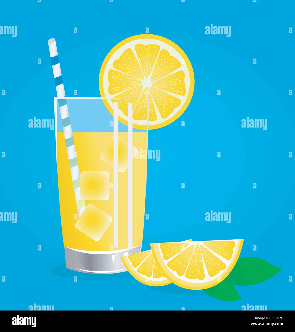 lemonade with Fresh lemon fruits vector illustrations Stock Vector ...