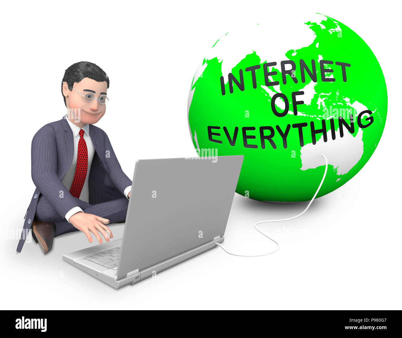 Internet Of Everything Smart System 3d Rendering Shows Connected ... Internet Of Everything Smart System 3d Rendering Shows Connected ...