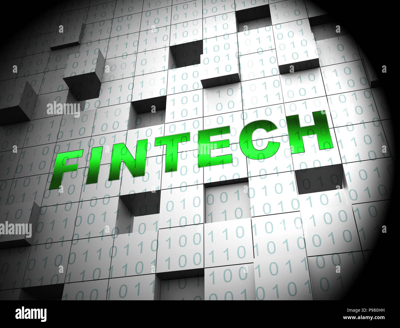Fin Tech Financial Technology Business 3d Rendering Shows P2p Network ...