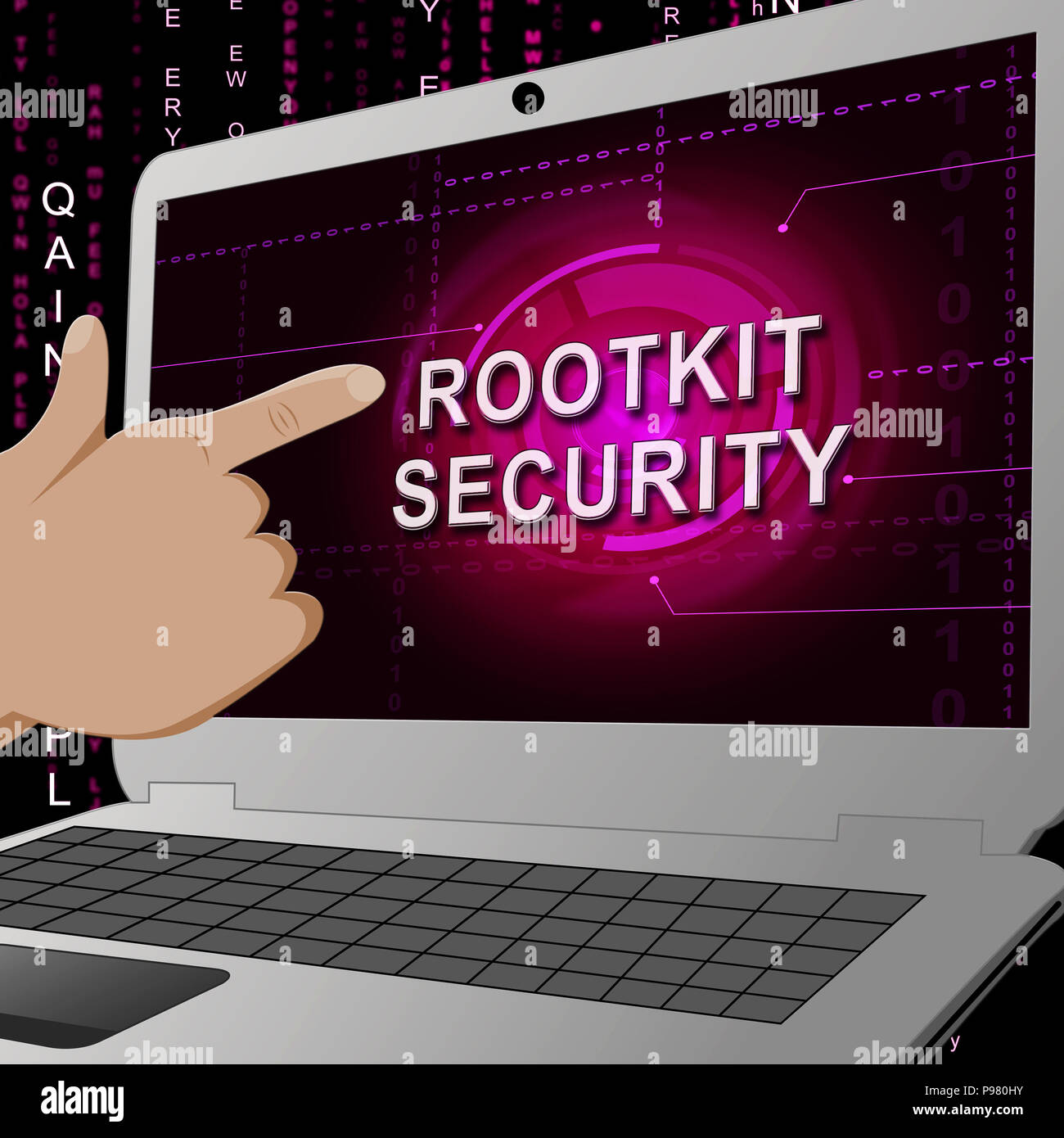 Rootkit Security Data Hacking Protection 3d Illustration Shows Software ...