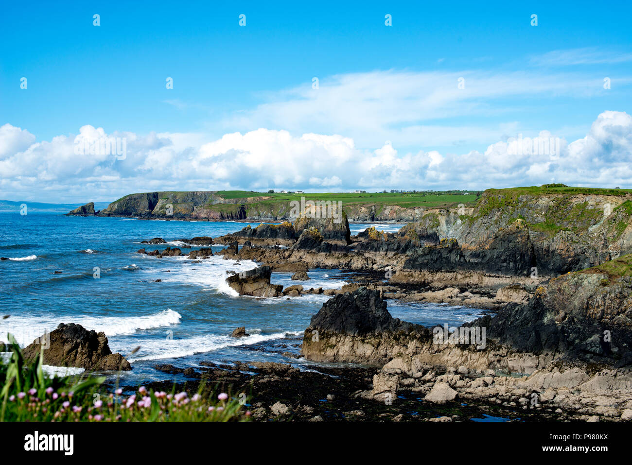 Bunmahon Cliffs on the Copper coast Road Stock Photo - Alamy