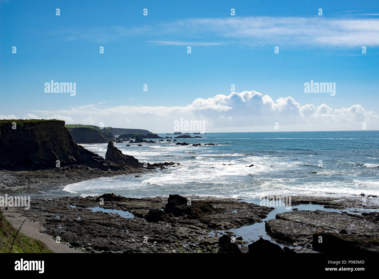Bunmahon Cliffs on the Copper coast Road Stock Photo - Alamy