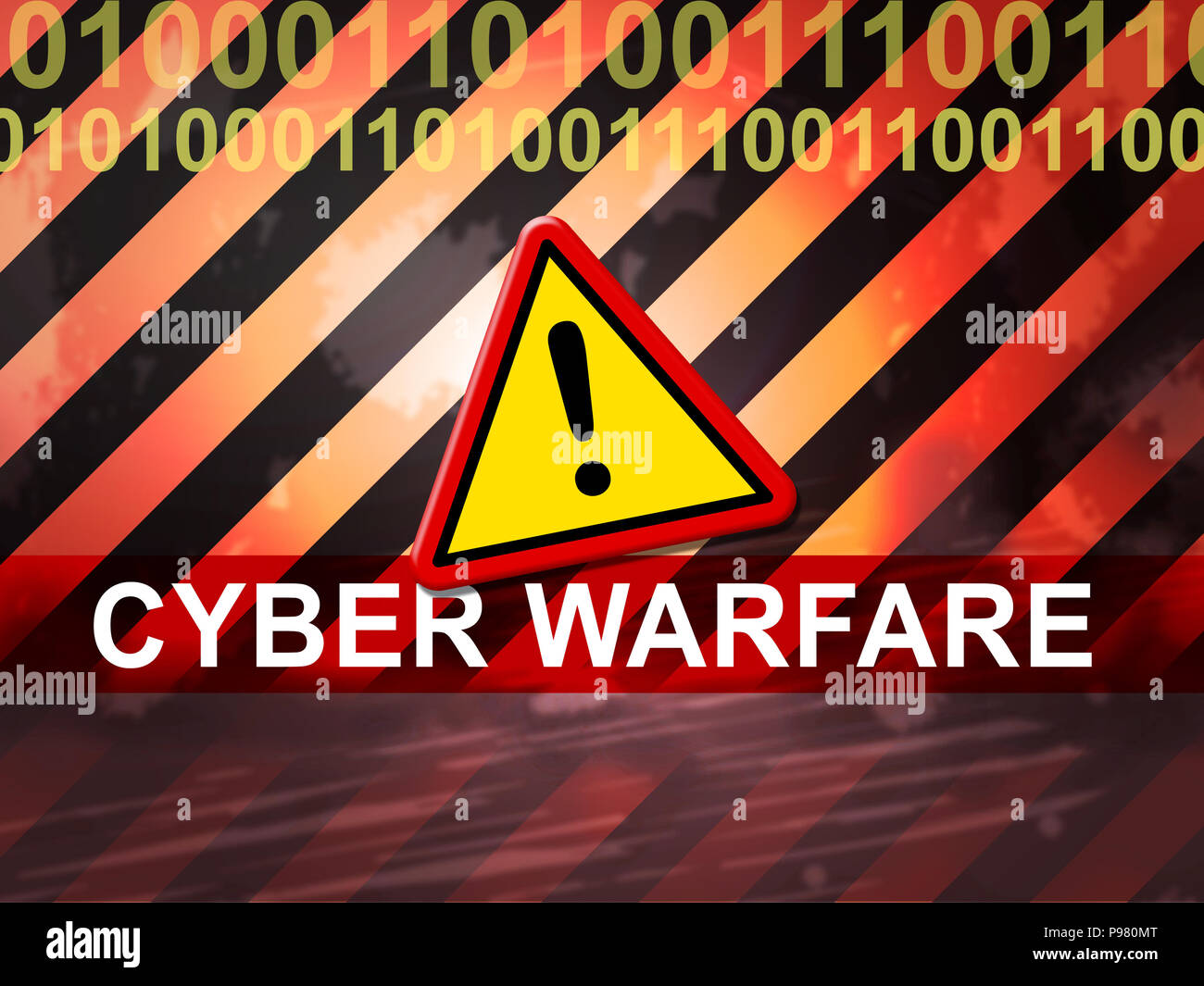 Cyber Warfare Hacking Attack Threat 2d Illustration Shows Government ...