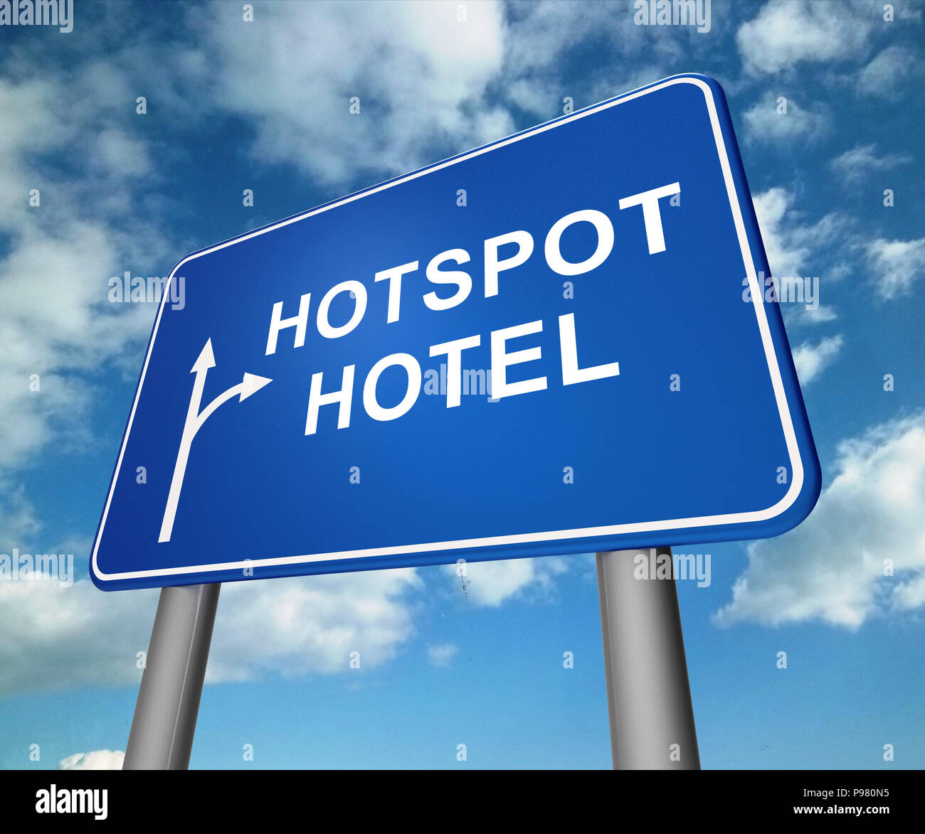 Hotspot Hotel Online Accomodation Wifi 3d Illustration Shows Internet ...