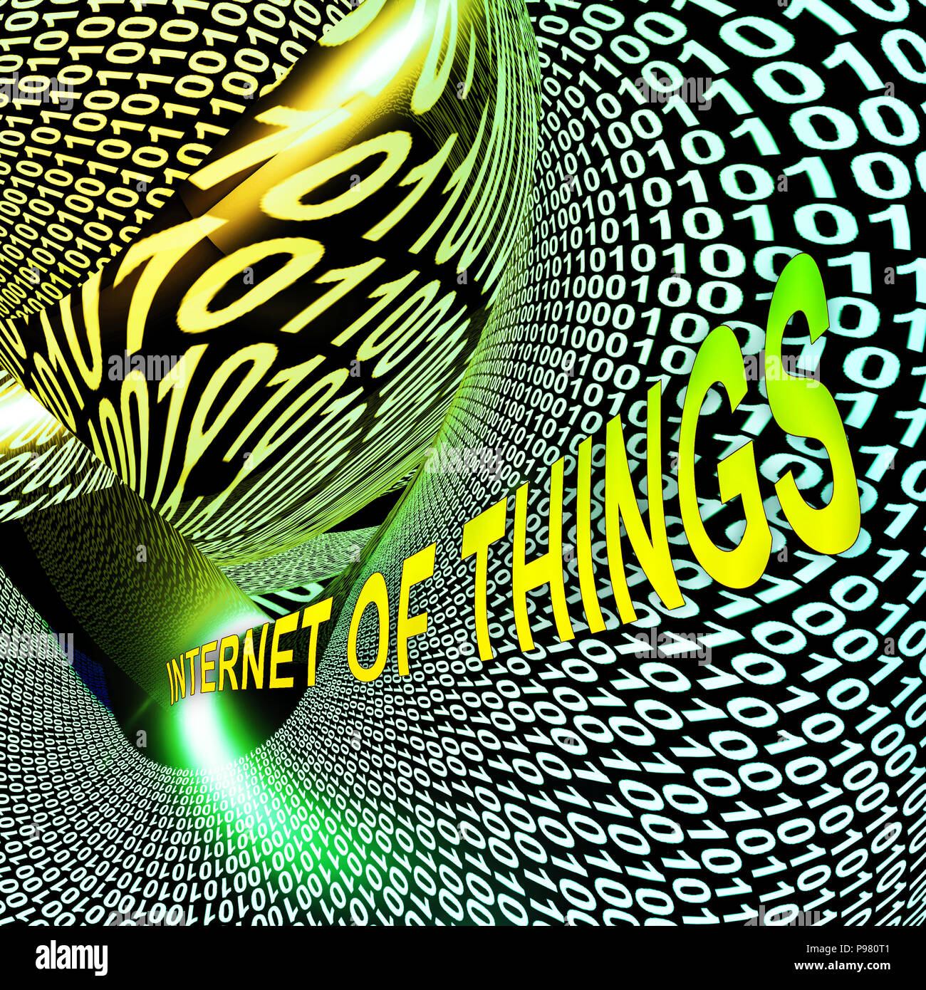 Interconnected Iot Internet Of Everything 3d Rendering Shows Global ...