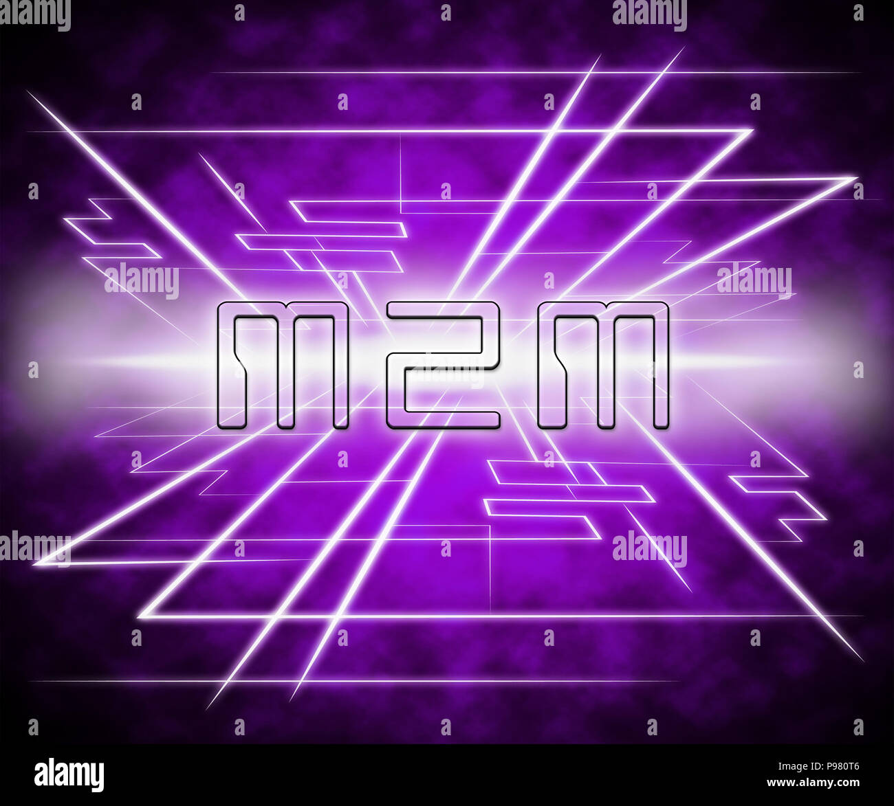 M2M Machine Connectivity And Cooperation 3d Illustration Shows ...