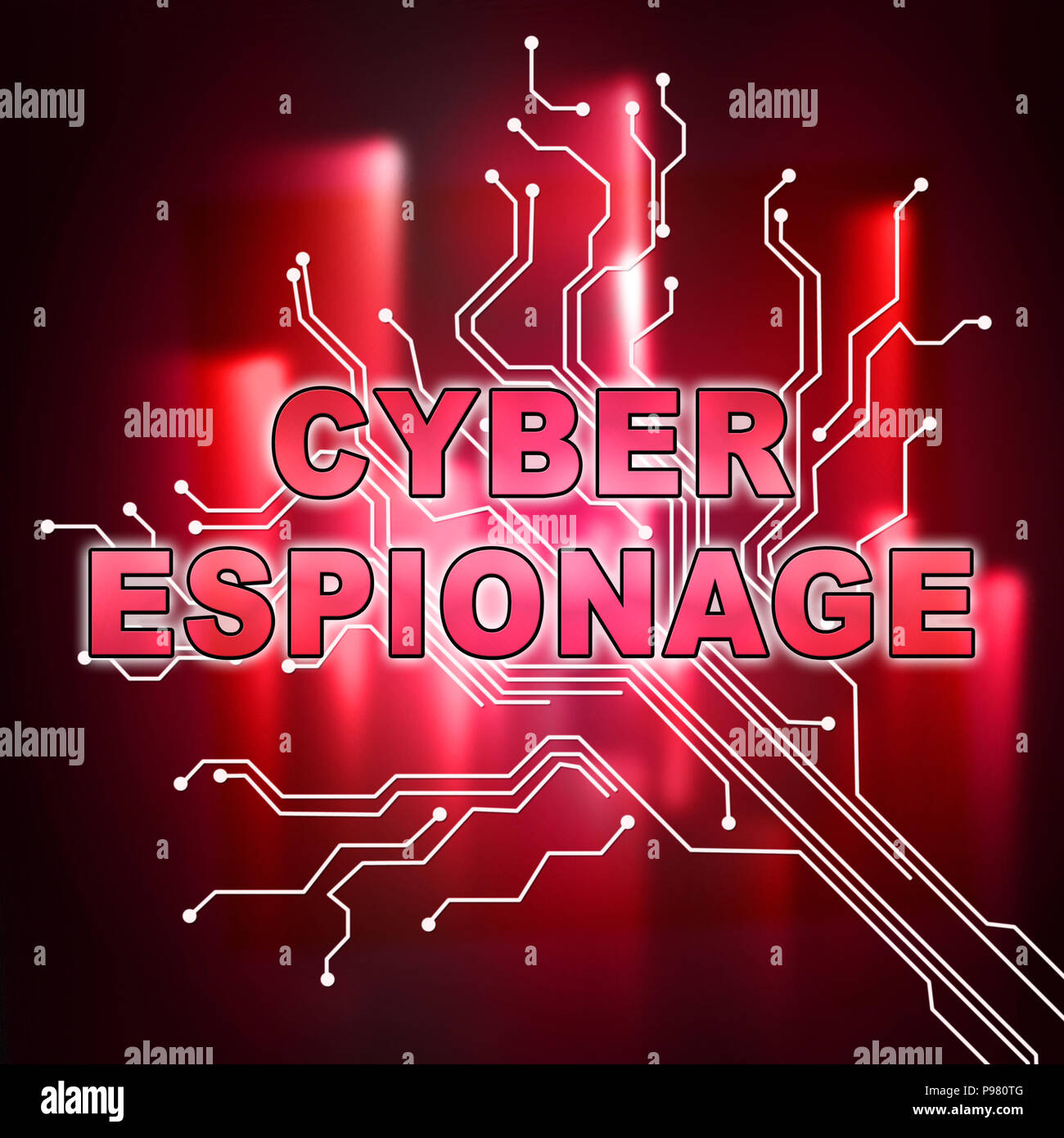 Cyber Espionage Criminal Cyber Attack 2d Illustration Shows Online ...