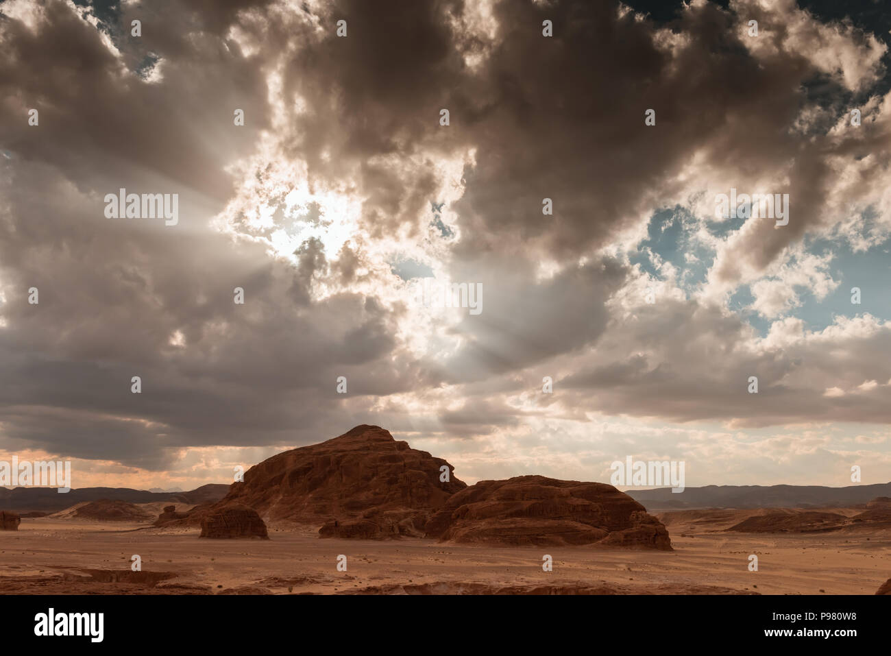 Sandy desert in Egypt at sunset Stock Photo - Alamy