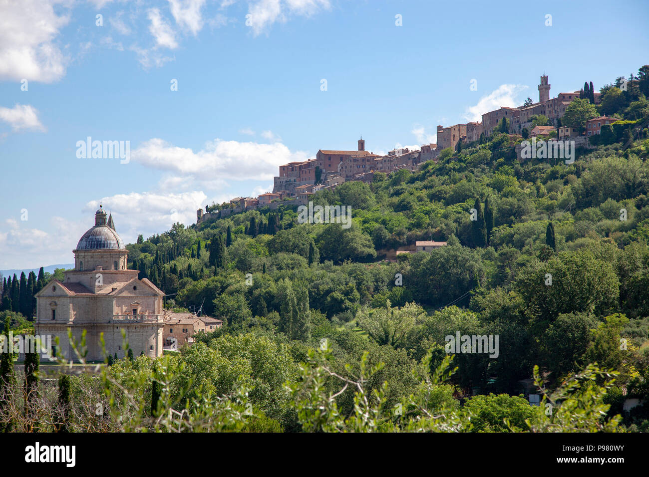 Below the town, the San Biagio church has been built according a ...