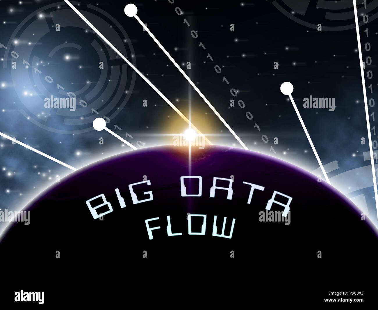 Bigdata Flow Stream Of Big Data 3d Illustration Shows A Fluid ...