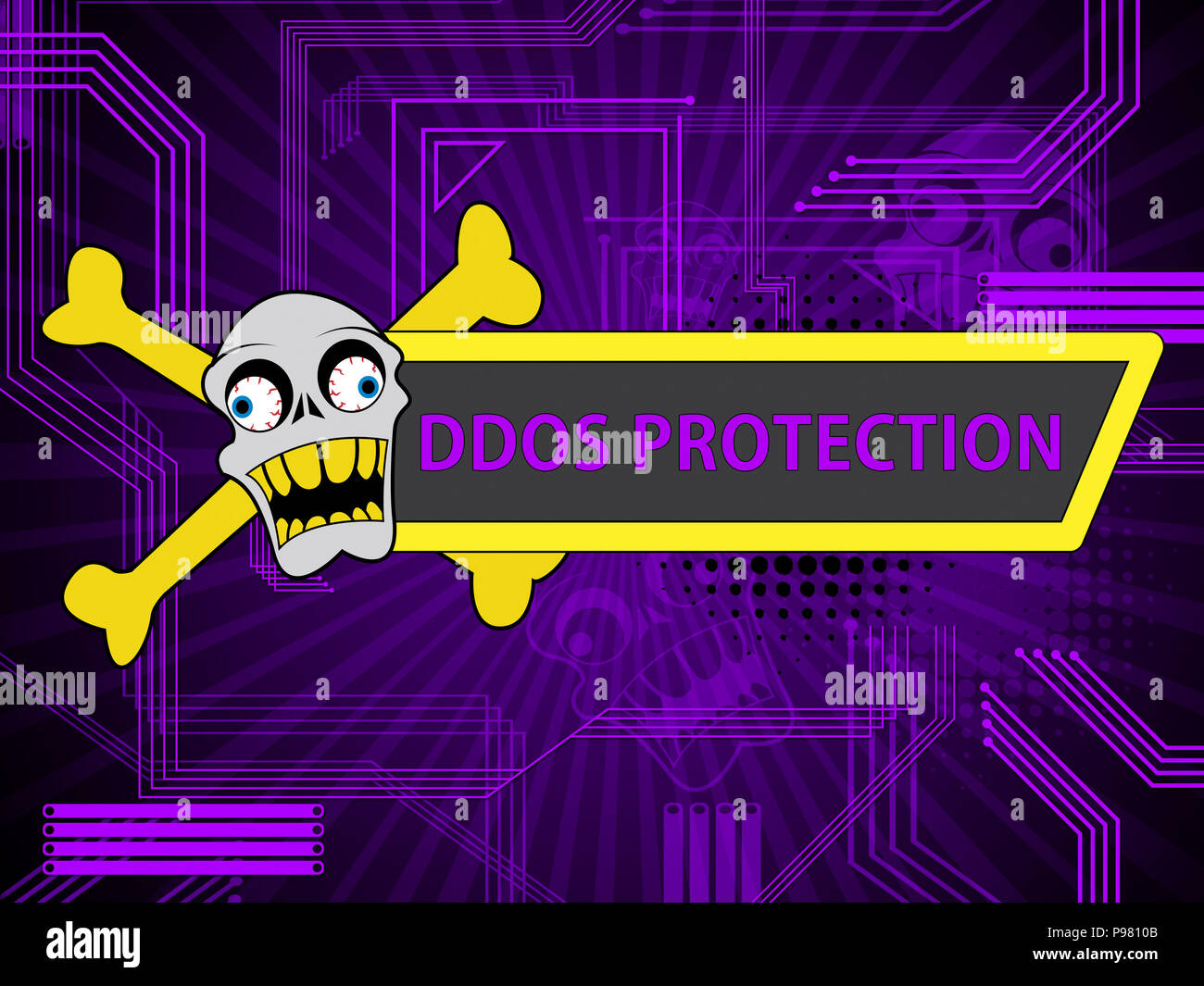 Ddos Protection Denial Of Service Security 2d Illustration Shows ...