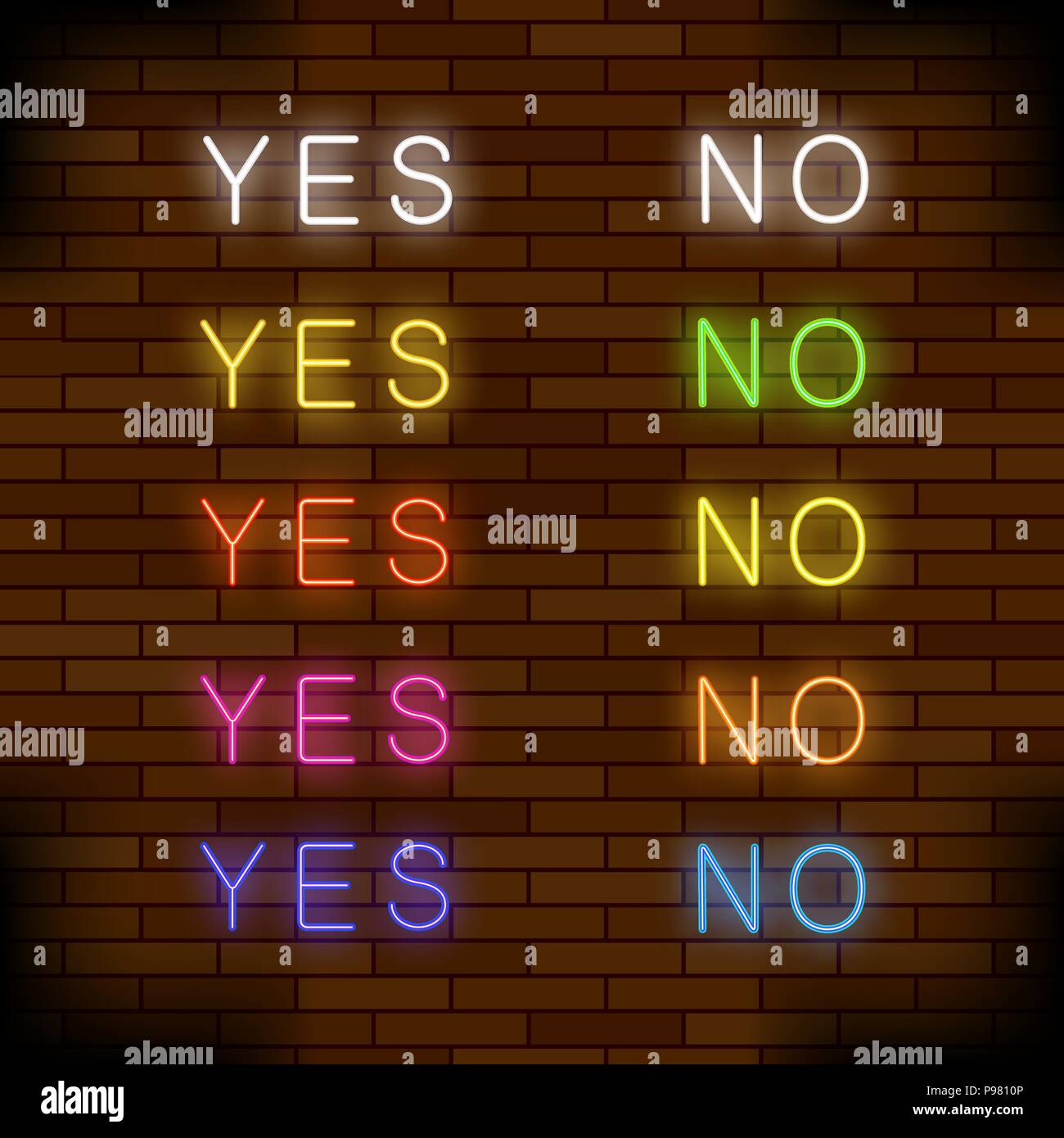 On and Off Lamp Neon Light Toggle Switch Sign. Colorful Fluorescent ...