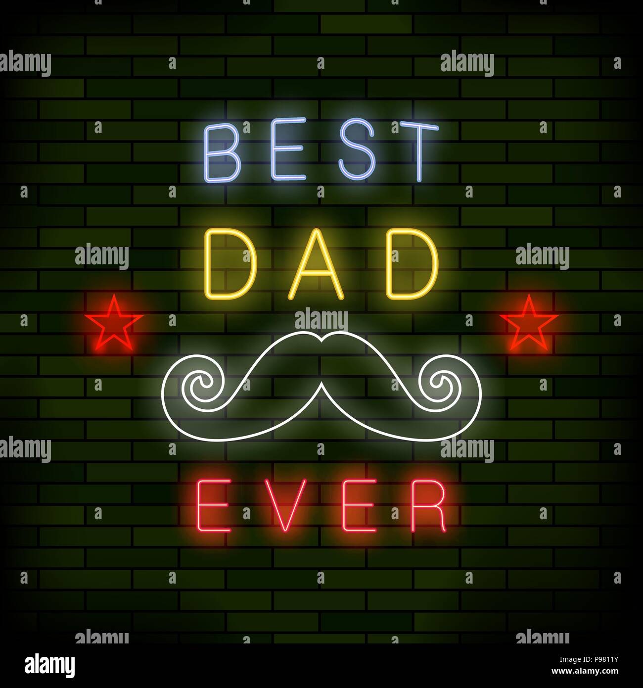 Best Dad Ever Colorful Neon Banner Stock Vector Image & Art - Alamy