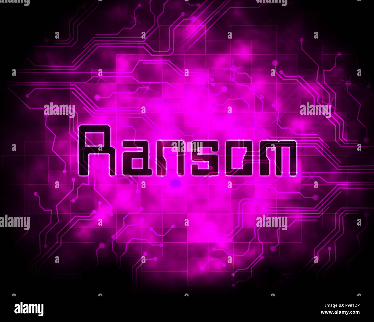 Ransom Computer Hacker Data Extortion 2d Illustration Shows Ransomware ...