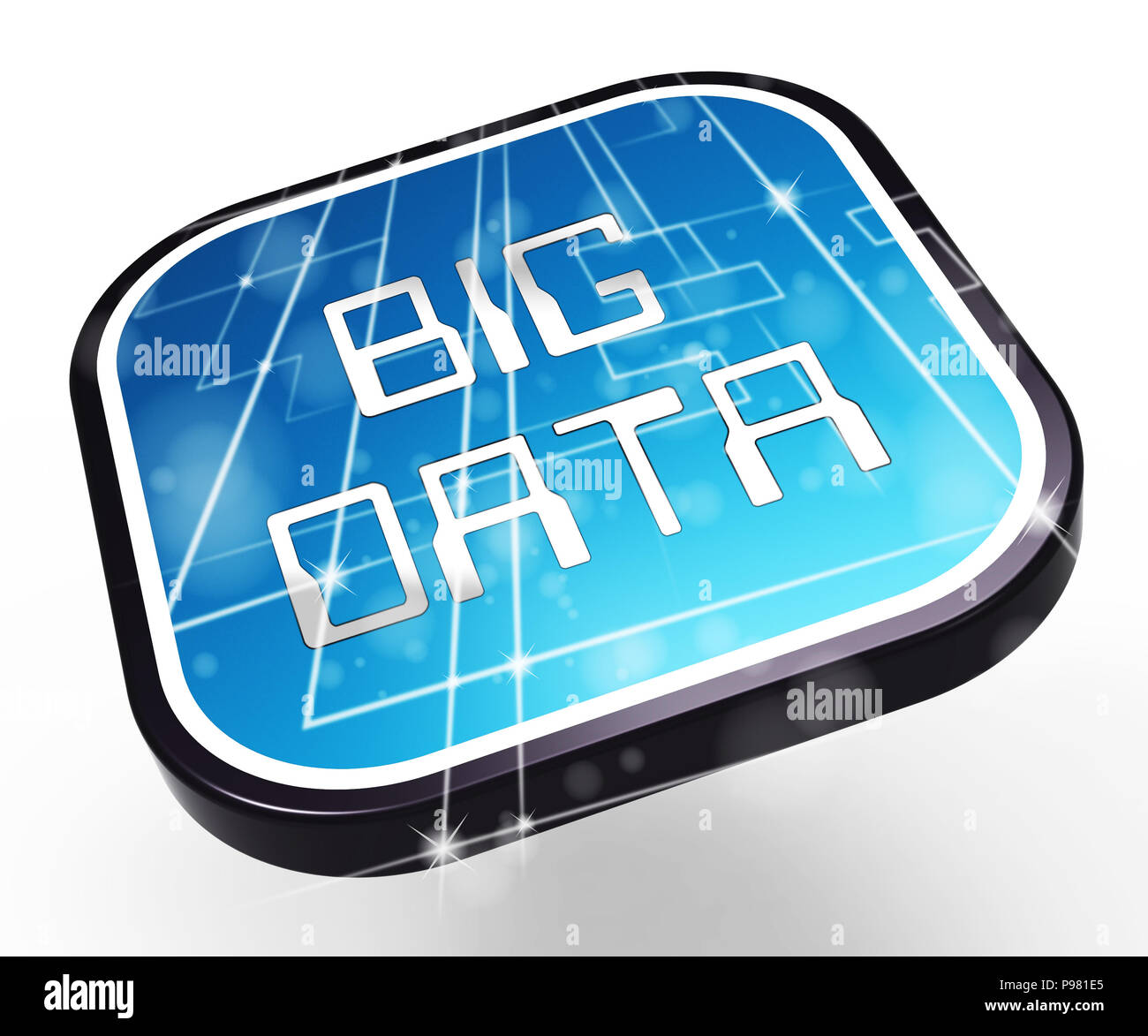 Big Data Logo Digital Information 3d Illustration Shows A Bigdata ...