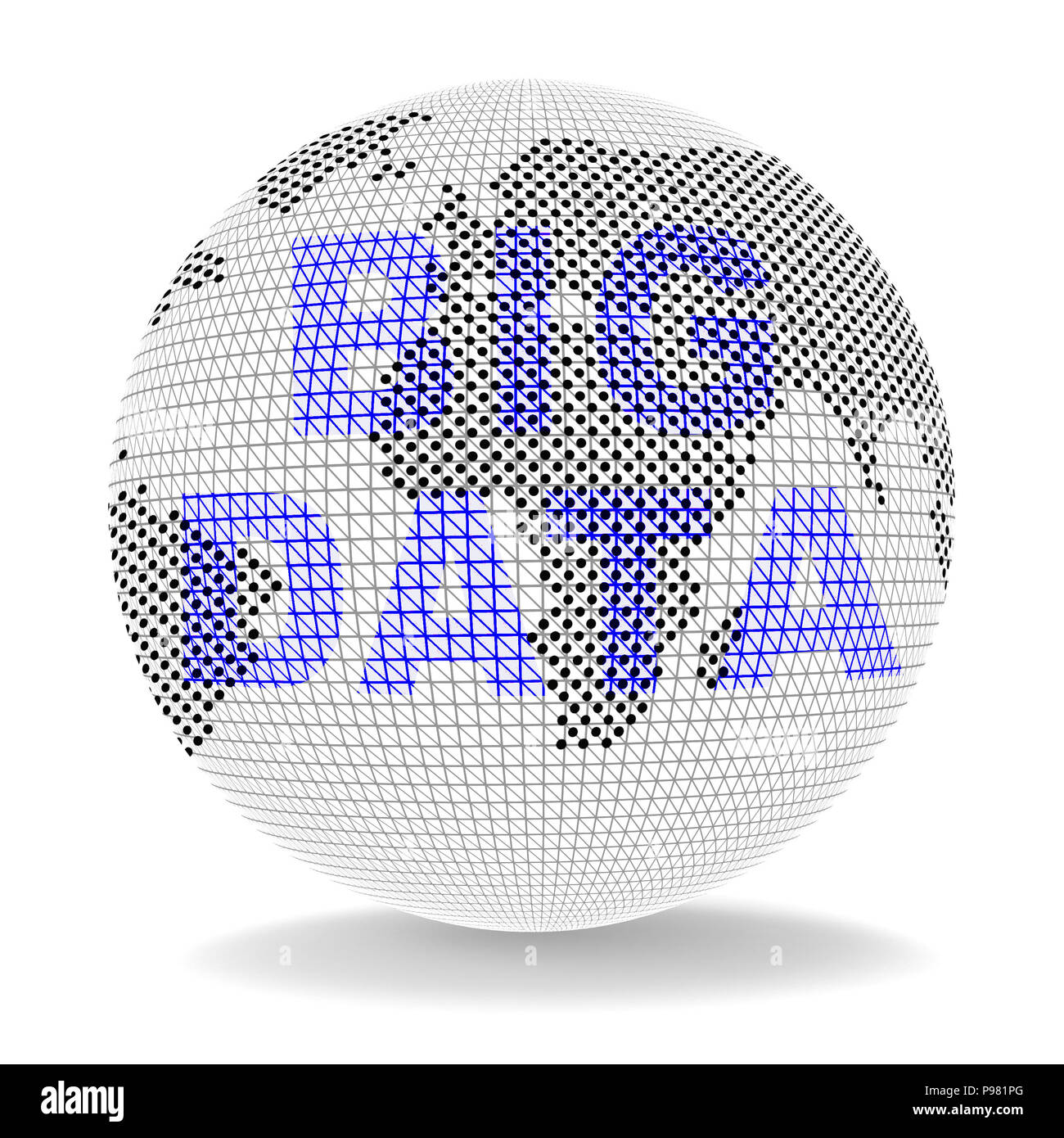 Big Data Globe Worldwide Computing 3d Illustration Shows World Network ...