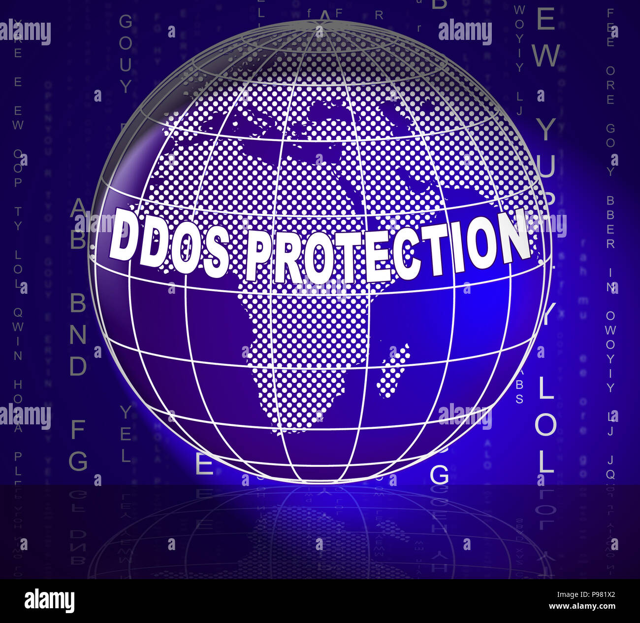 Ddos Protection Denial Of Service Security 3d Illustration Shows ...
