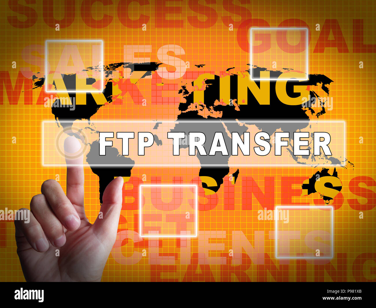 Ftp File Transfer Transferring Data 3d Illustration Shows System Upload ...