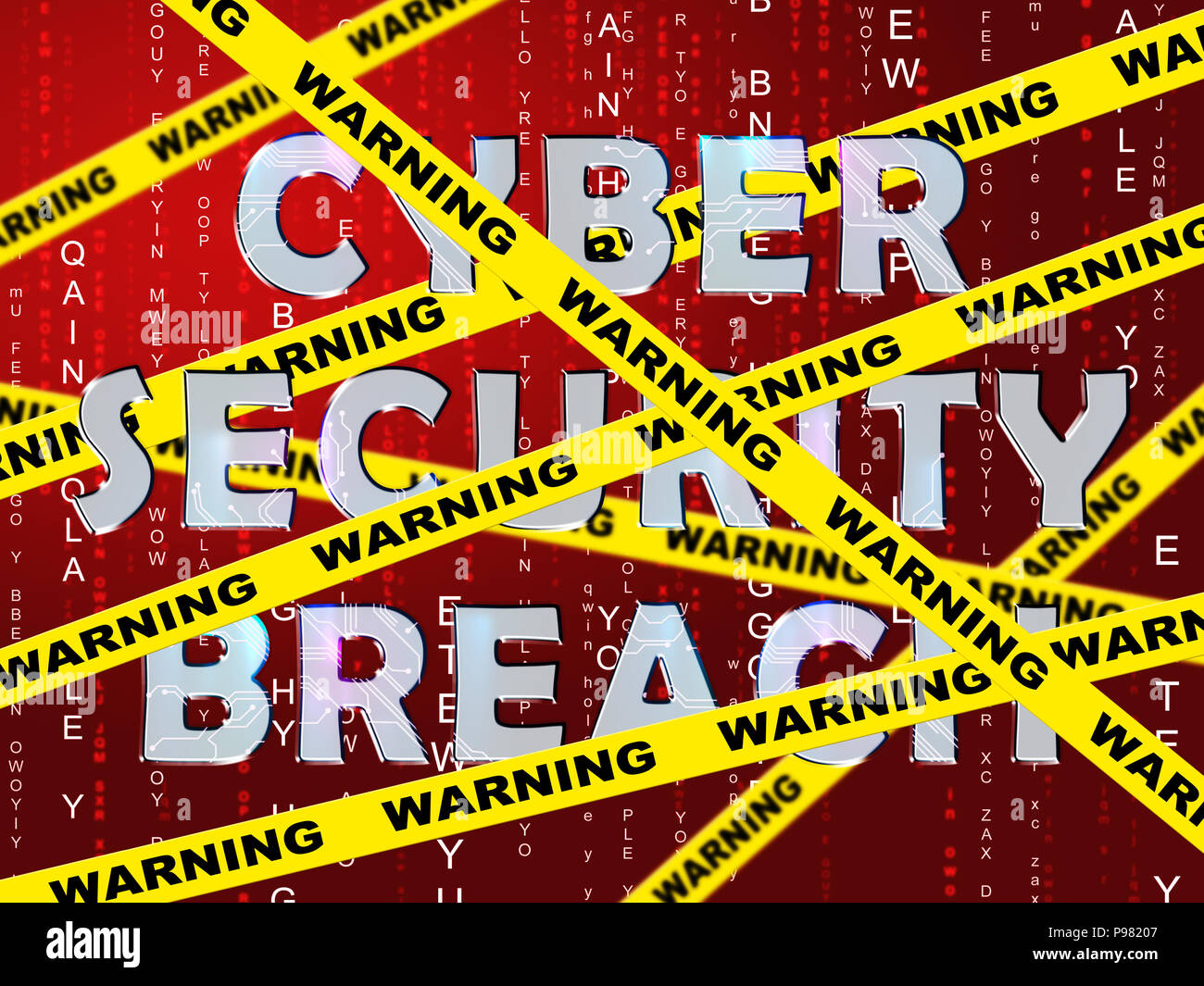 Cyber Security Breach System Hack 2d Illustration Shows Internet ...