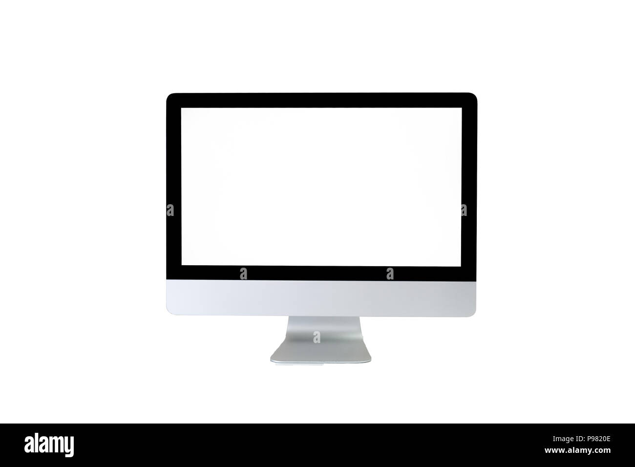 Flat screen Modern computer monitor. Computer display isolated on white background.Real computer ...