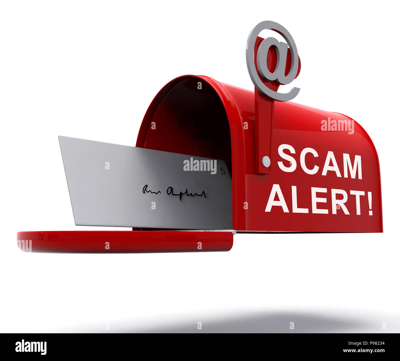 Phishing Scam Email Identity Alert 3d Rendering Shows Malicious Theft ...