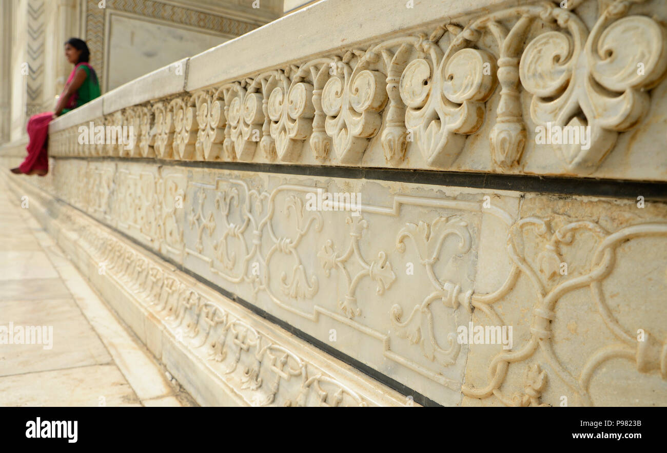 Detail of decorating the Taj Mahal Stock Photo - Alamy