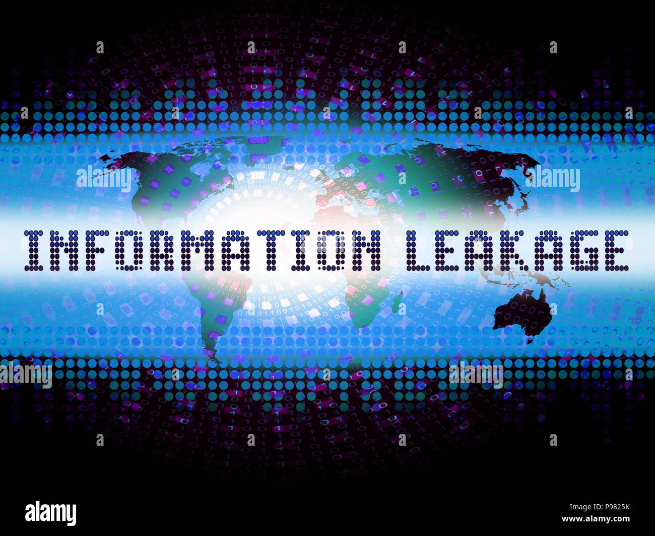 Information Leakage Unprotected Digital Flow 2d Illustration Shows Loss ...