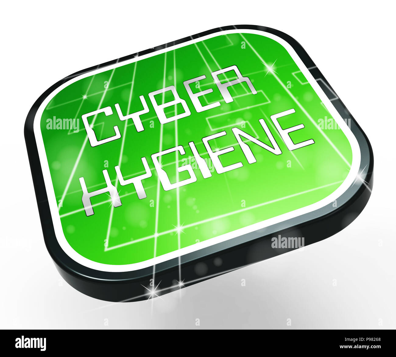 Cyber Hygiene Healthy Data Structure 3d Illustration Shows Internet ...