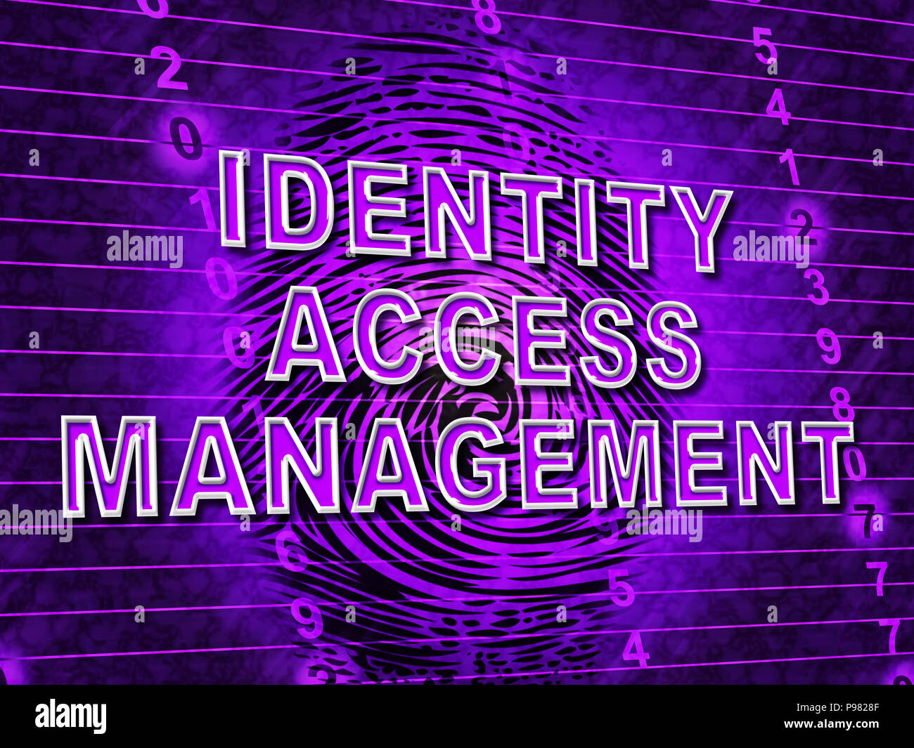 Identity Access Management Fingerprint Entry 3d Illustration Shows ...