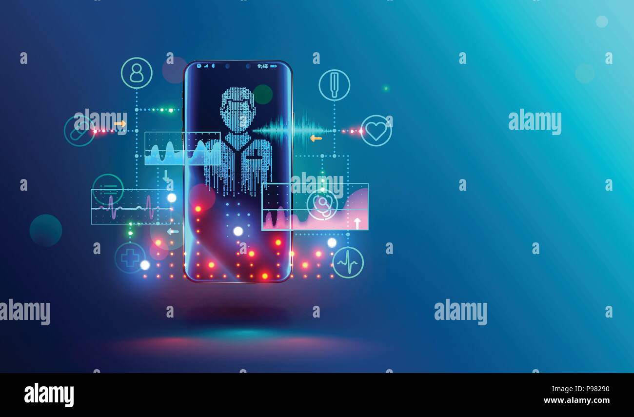 Doctor icon virtual screen Stock Vector Images - Alamy