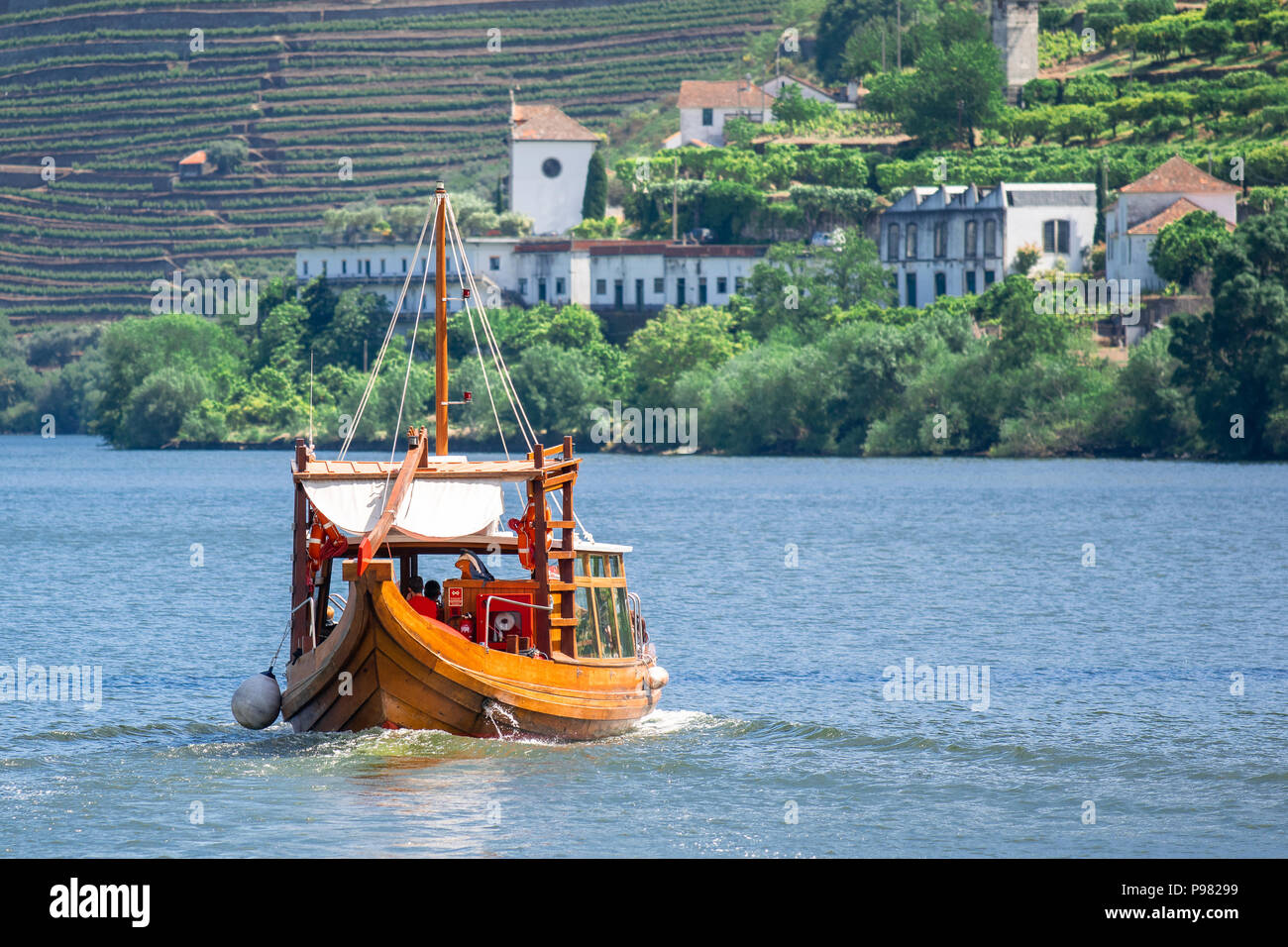 Rabelo boat on Douro River Stock Photo - Alamy