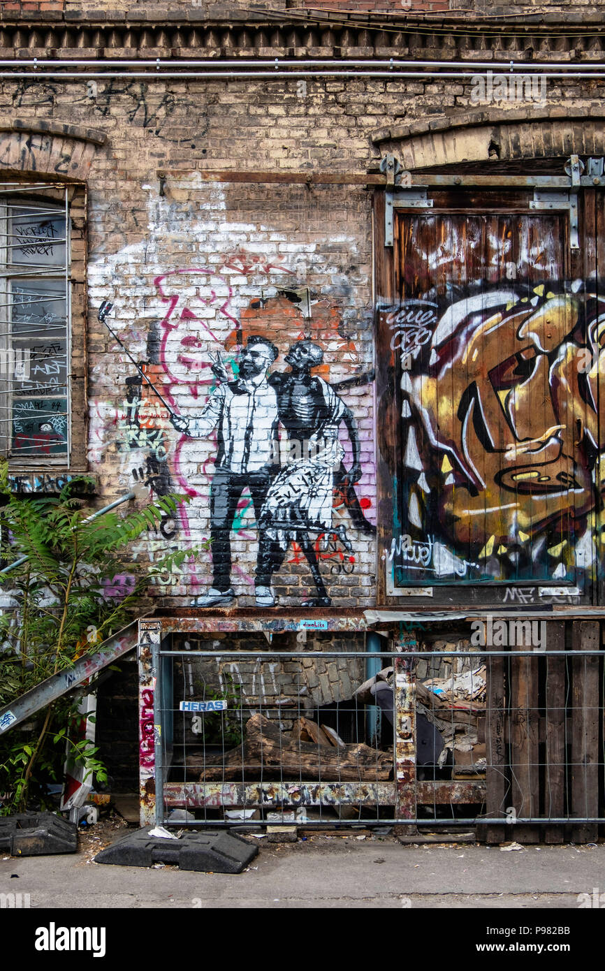 Berlin, Friedrichshain, RAW Gelände Historic old former train repair ...